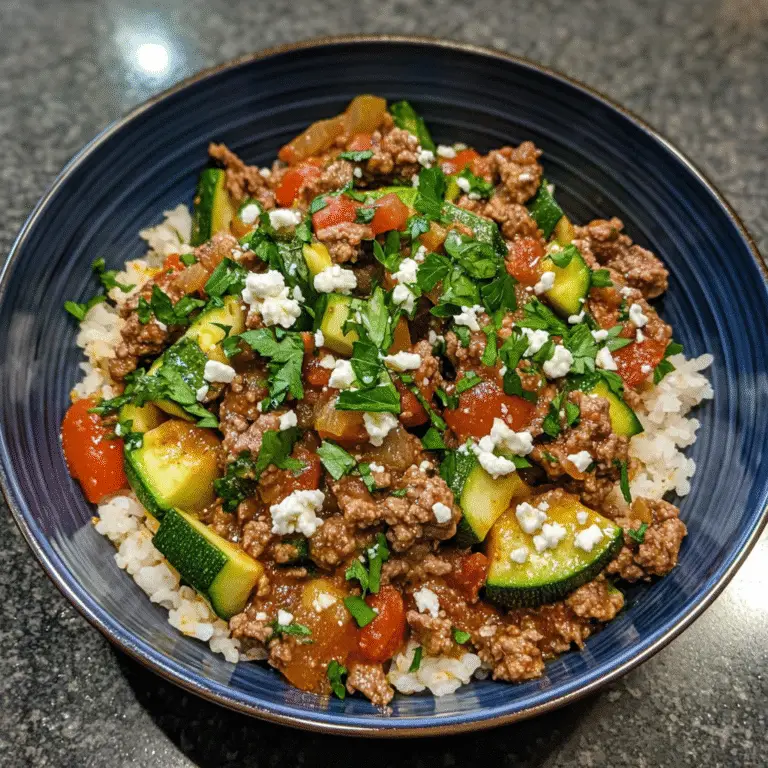 Greek-Style Beef and Zucchini Rice Bowl that Delights! - Dishes Tasty ...