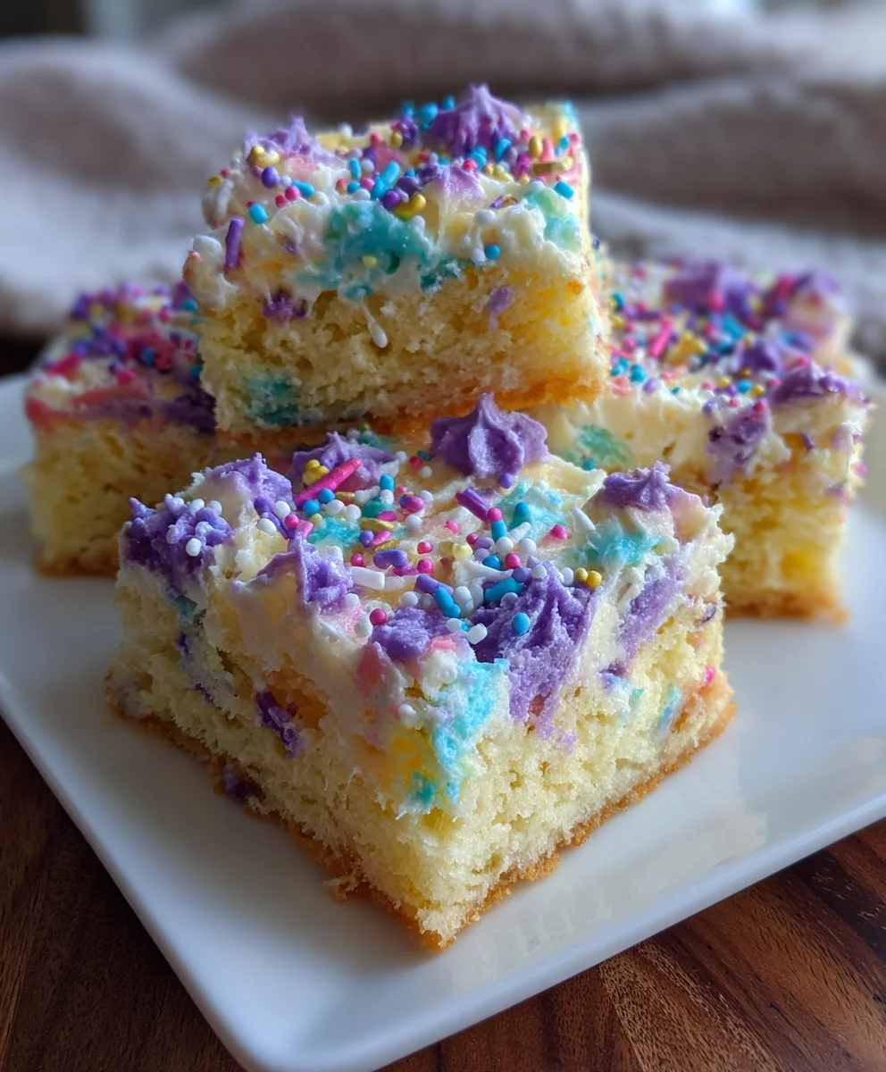 Unicorn Bars Funfetti Frosting - Dishes Tasty | Easy & Delicious Recipes