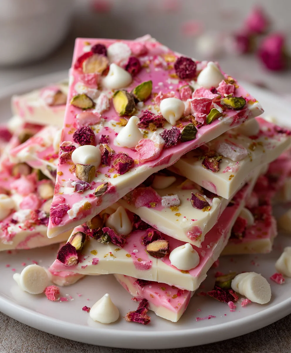 Valentine’s Pink White Chocolate Bark - Dishes Tasty | Easy & Delicious ...